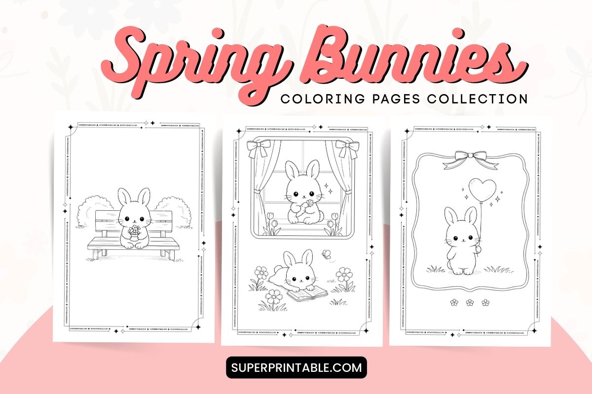 10+ Spring Bunnies Coloring Pages (Free PDF Printables)