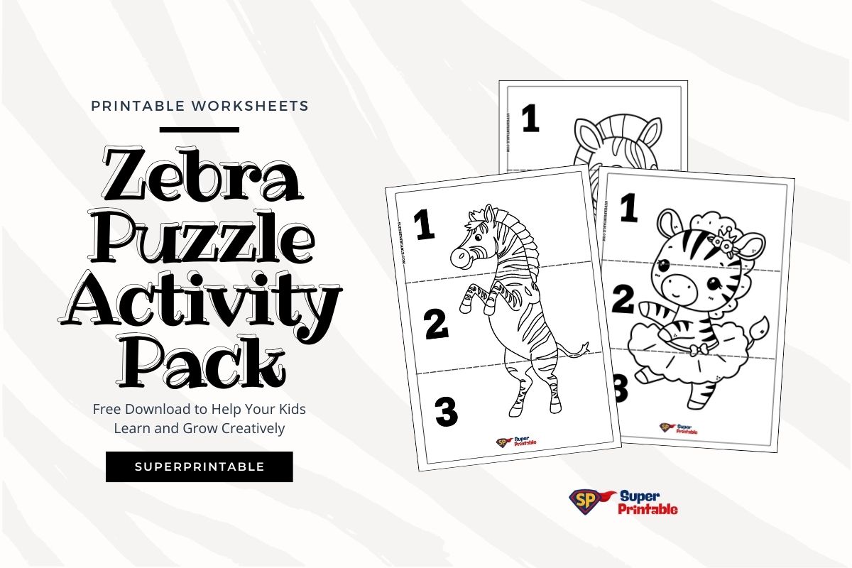 10 Zebra Puzzle Activity Pack (Free PDF Printables)