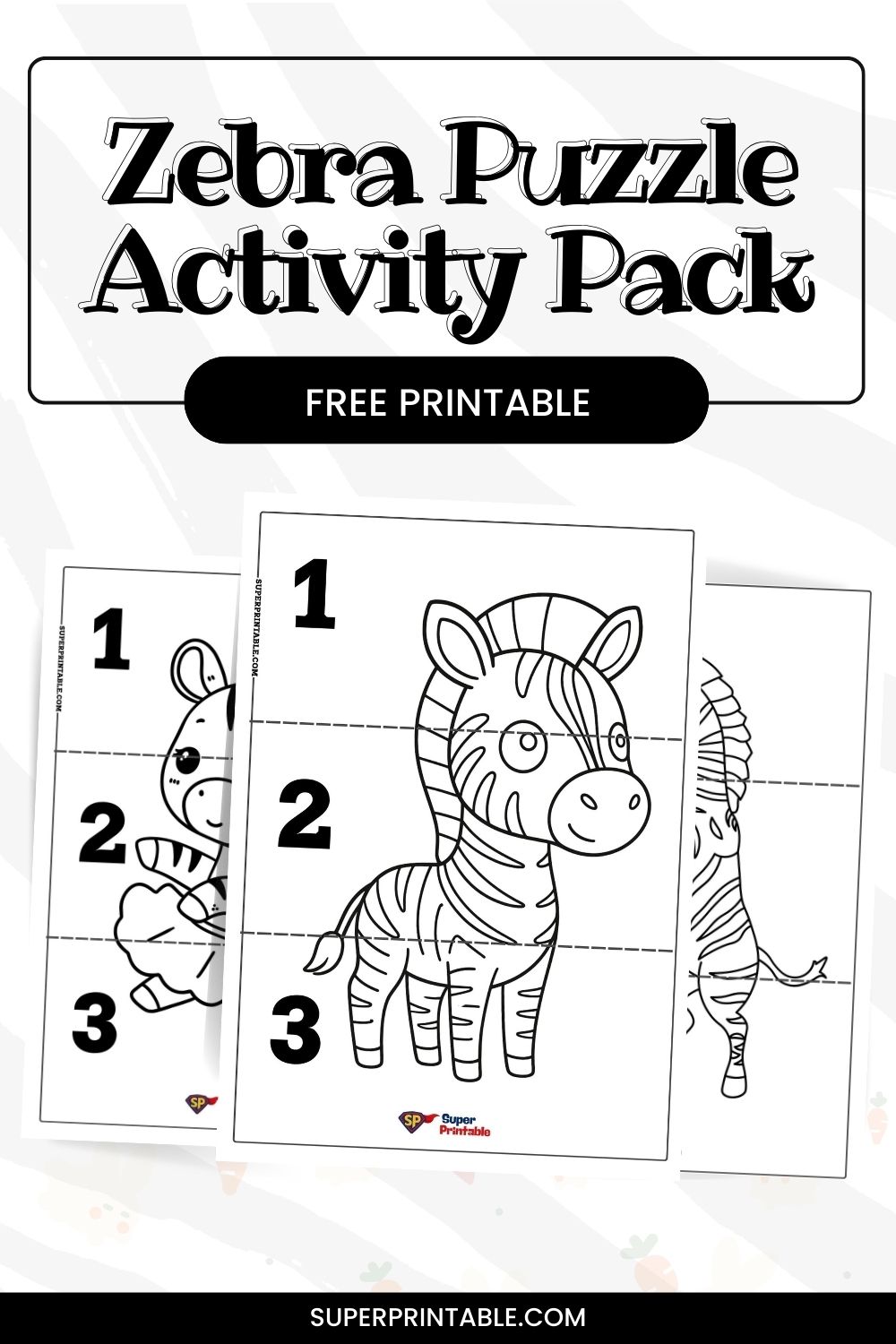10 Zebra Puzzle Activity Pack (Free PDF Printables)