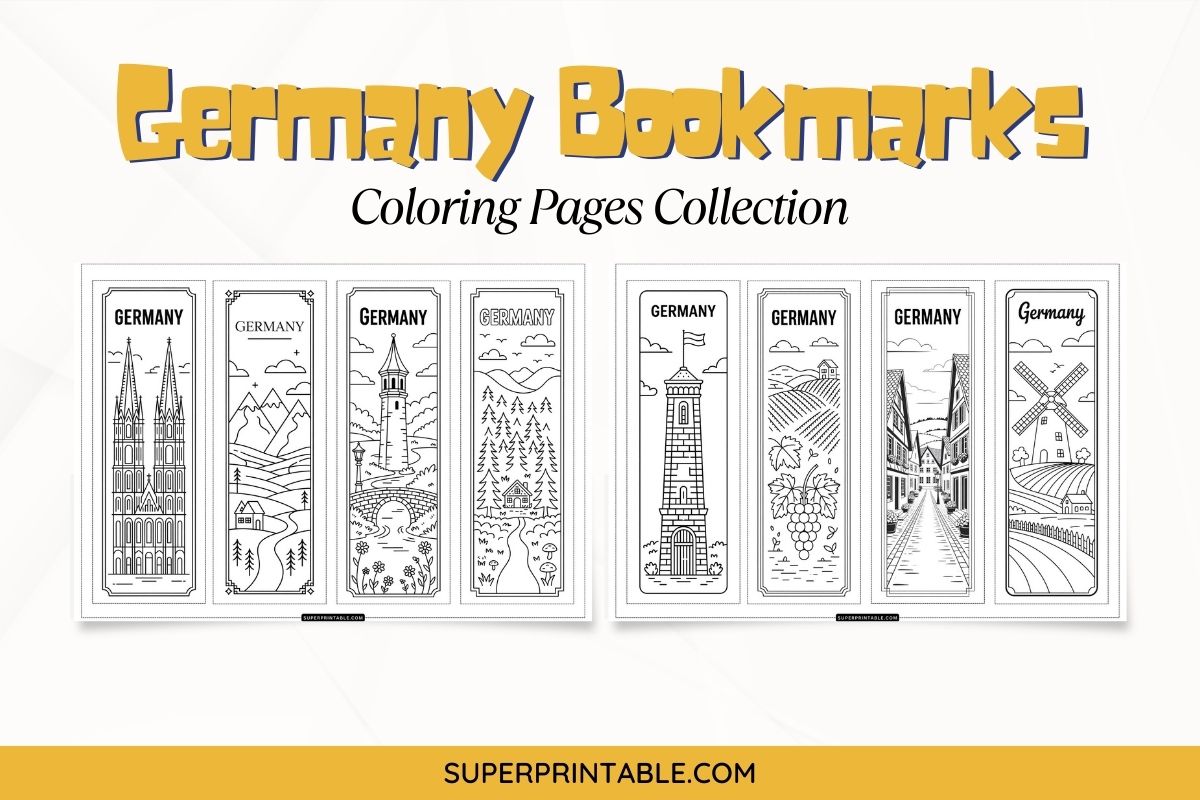 Germany Bookmarks Coloring Pages Free Pdf Printables