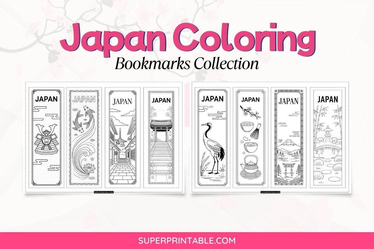 15+ Japan Coloring Bookmarks (Free PDF Printables)