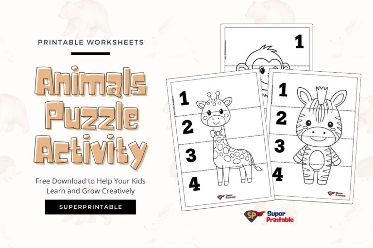 10 Animals Puzzle Activity (Free PDF Printables)