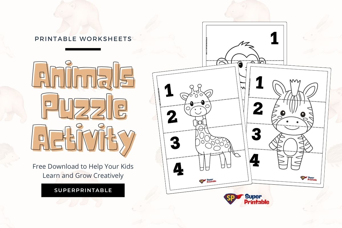 10 Animals Puzzle Activity (Free PDF Printables)