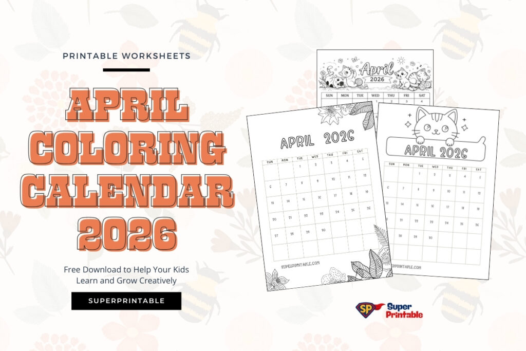 10 April Coloring Calendar 2026 (Free PDF Printables)