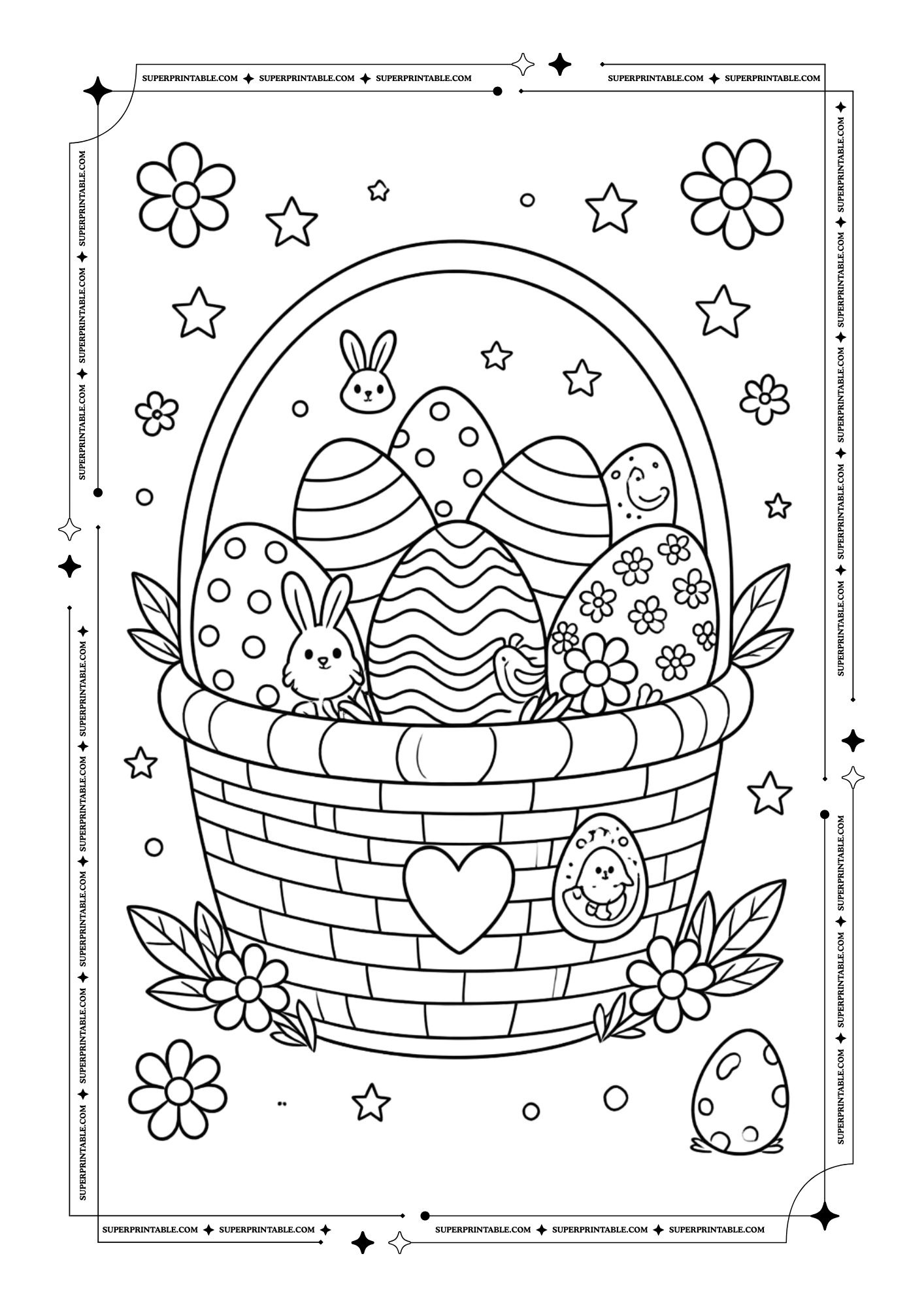 15+ Beautiful Easter Basket Coloring Pages You’ll Love (Free PDF)