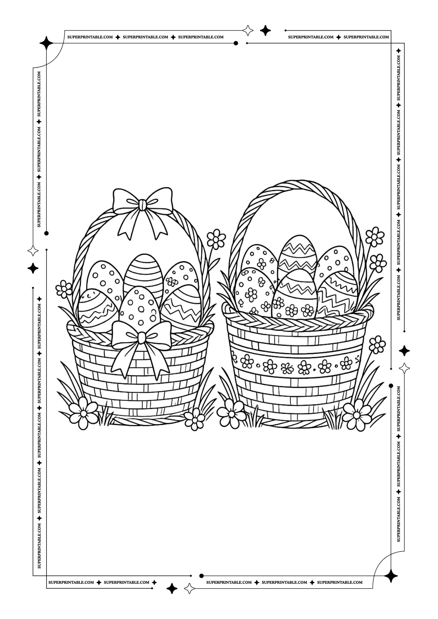 15+ Beautiful Easter Basket Coloring Pages You’ll Love (Free PDF)