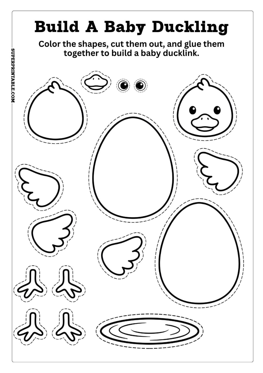 Build A Baby Duckling Craft & Color (Free PDF Printables)