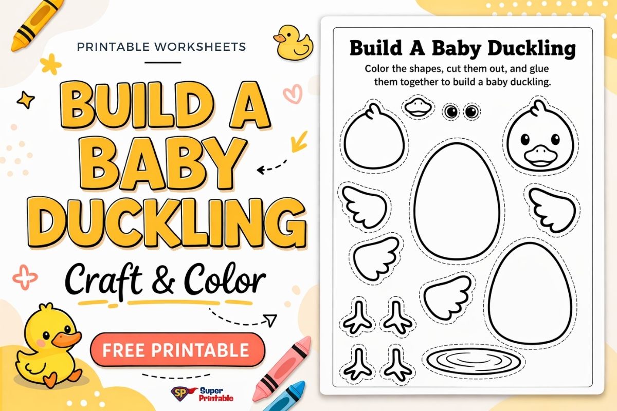 Build A Baby Duckling Craft & Color (Free PDF Printables)