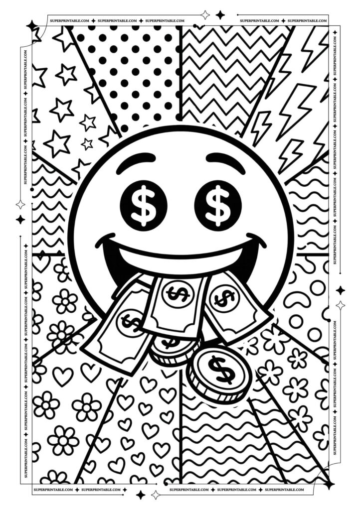 Cool Emoji Pop Art Coloring Pages For Kids & Adults (Free PDF)