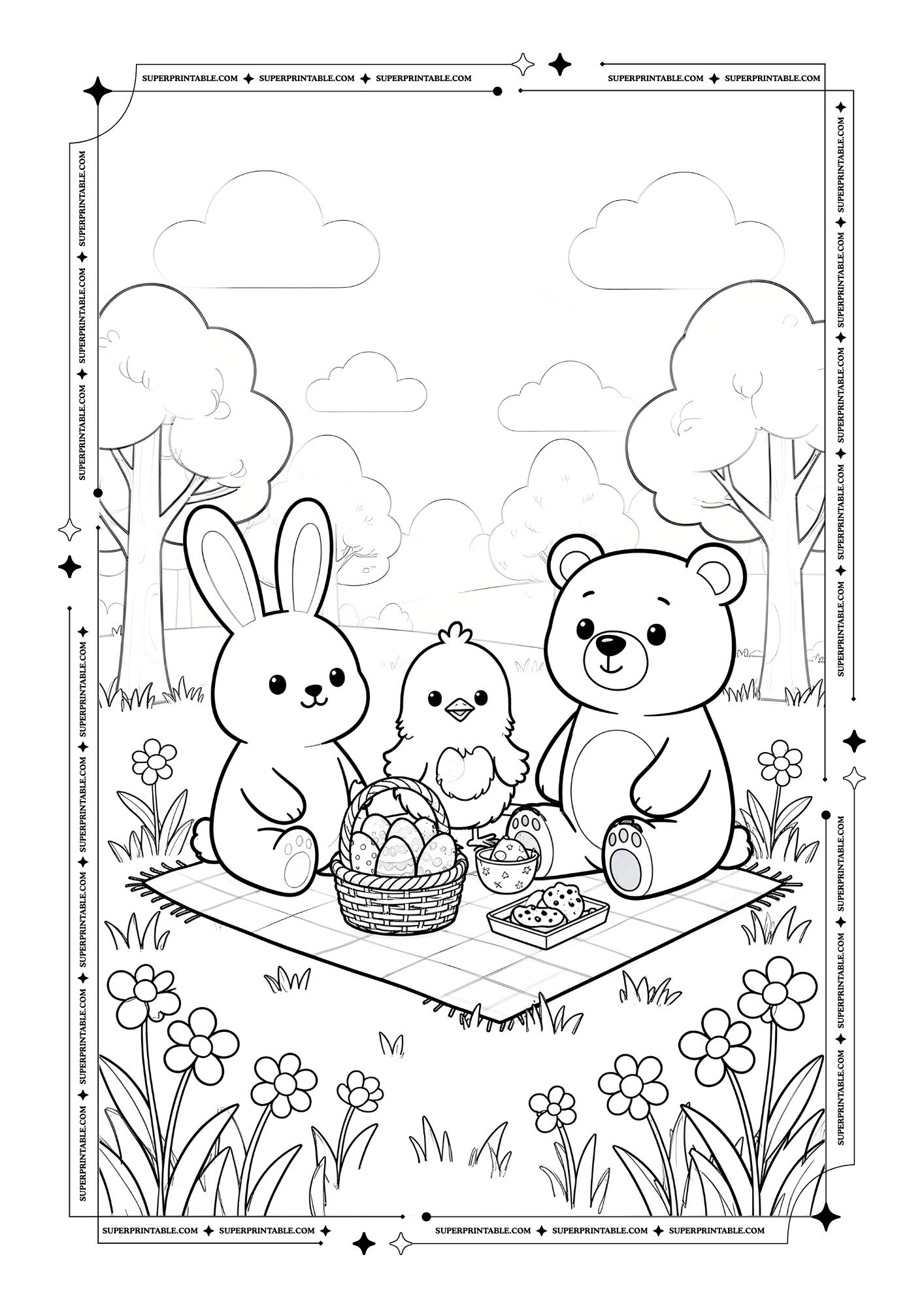 10 Cute Easter Friends Coloring Pages (Free PDF Printables)