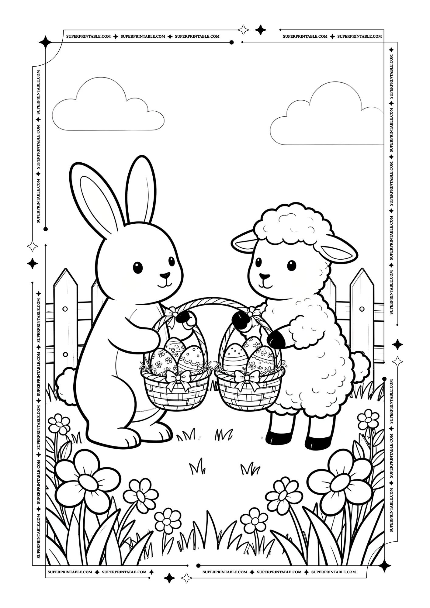 10 Cute Easter Friends Coloring Pages (Free PDF Printables)