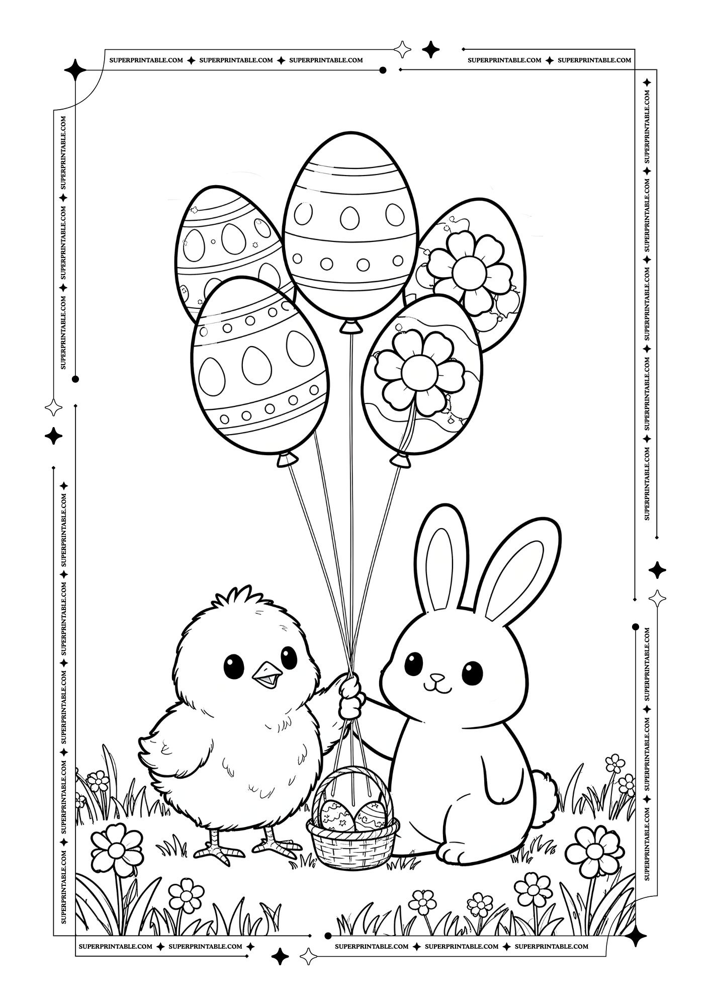 10 Cute Easter Friends Coloring Pages (Free PDF Printables)