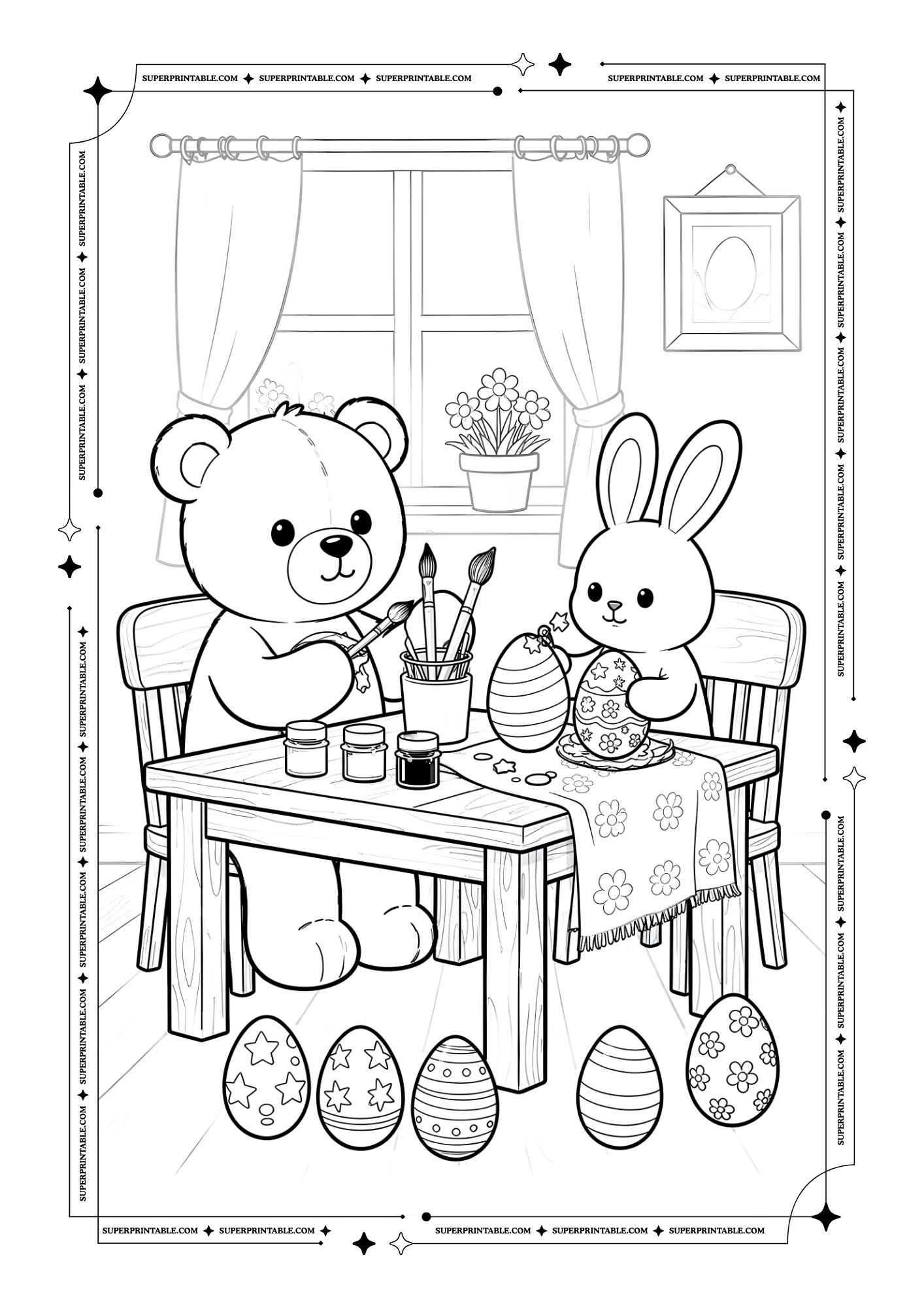 10 Cute Easter Friends Coloring Pages (Free PDF Printables)