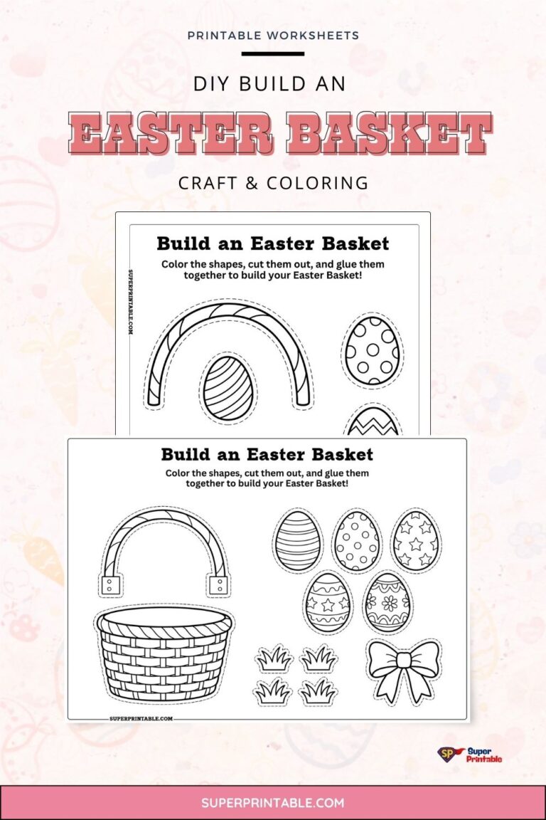 DIY Build An Easter Basket Craft & Coloring (Free PDF Printables)