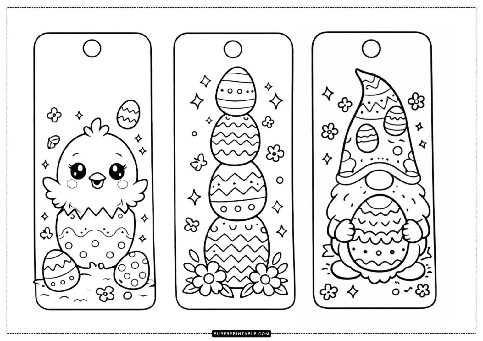 10+ Easter Bookmark Coloring Pages (Free Printable PDF)