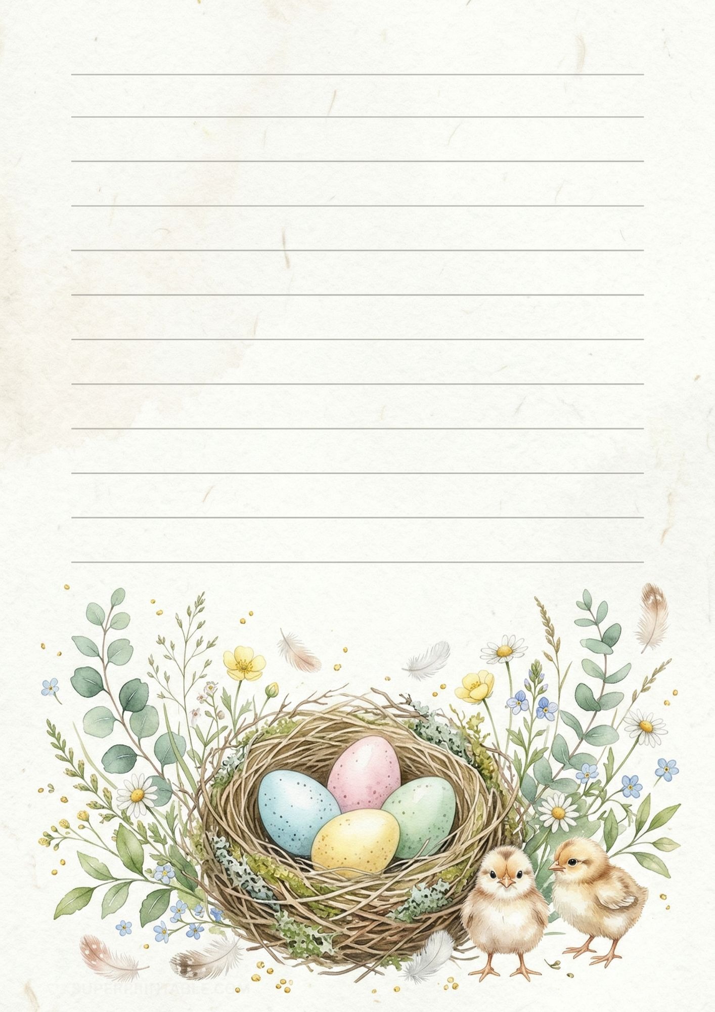 Easter & Spring Digital Writing Papers (Free PDF Printables)