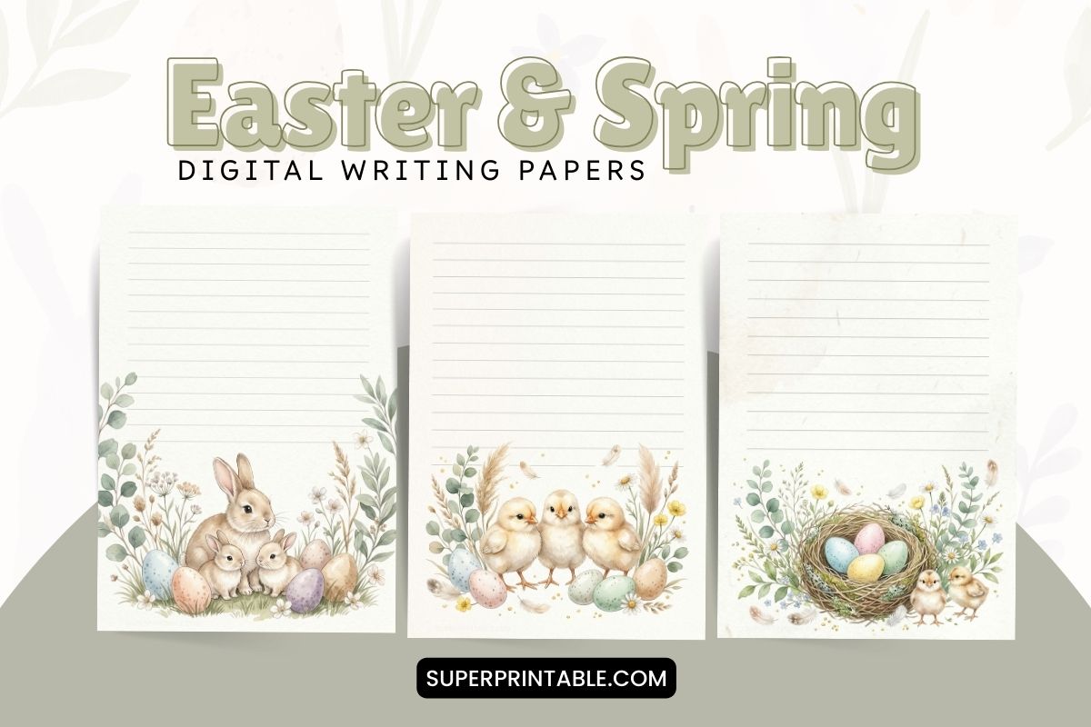 Easter & Spring Digital Writing Papers (Free PDF Printables)