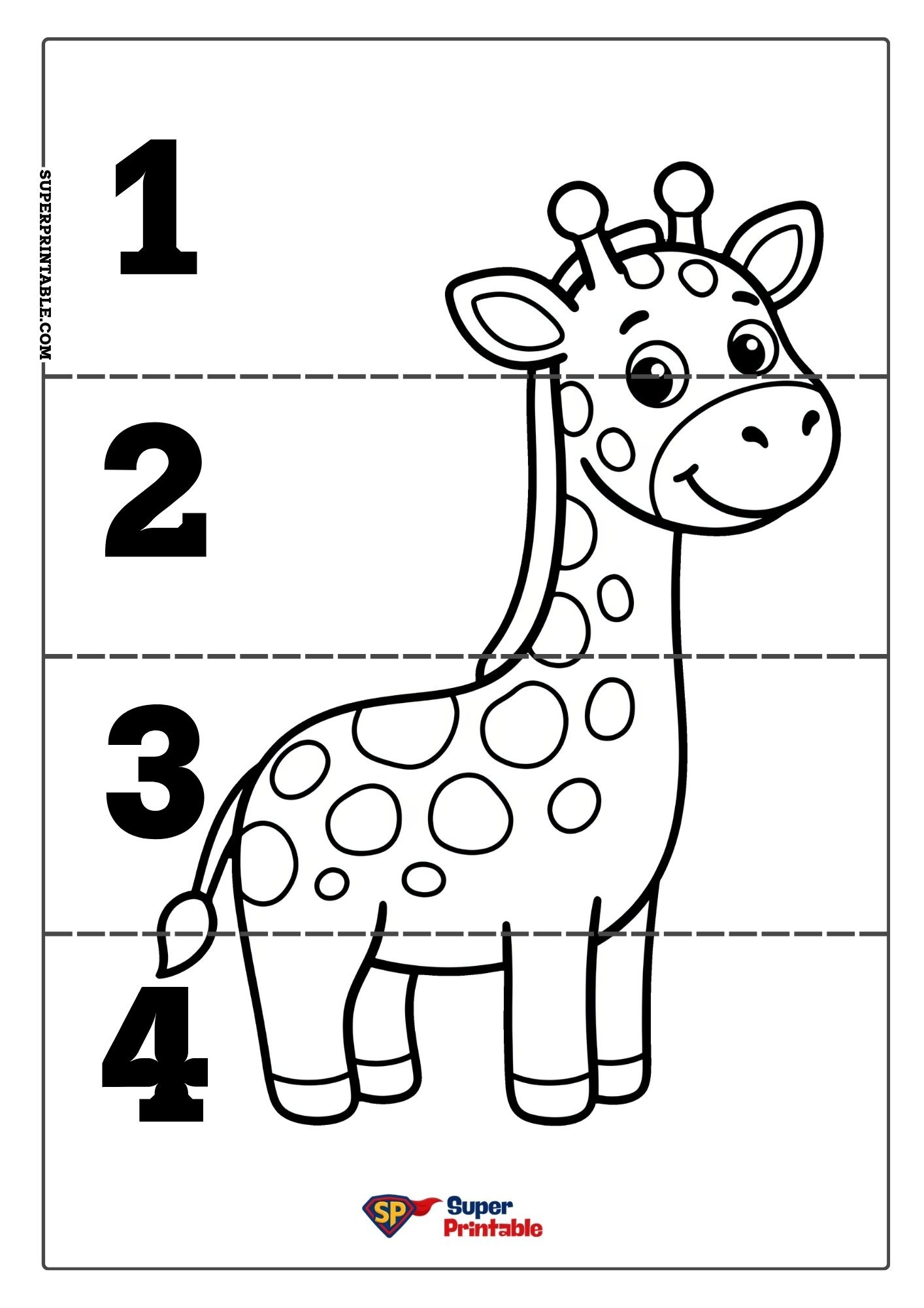 10 Giraffe Puzzle Activity Pack (Free PDF Printables)
