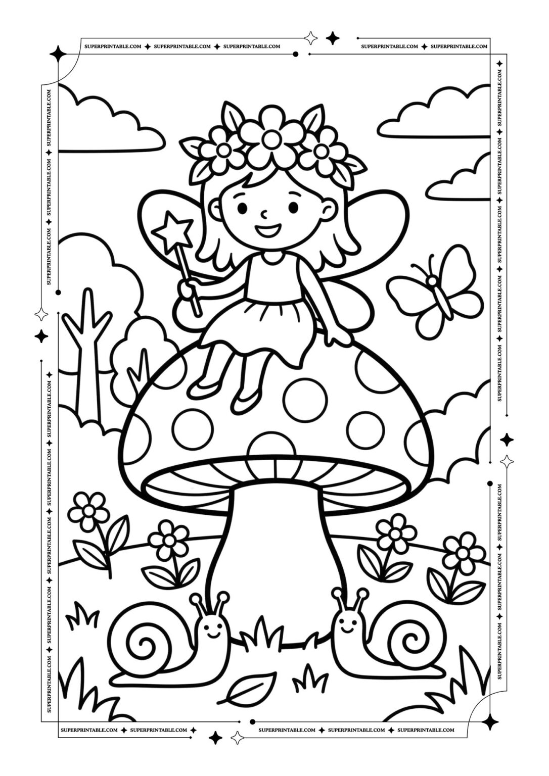 Magical Fairy Coloring Pages for Kids (Free PDF Printables)