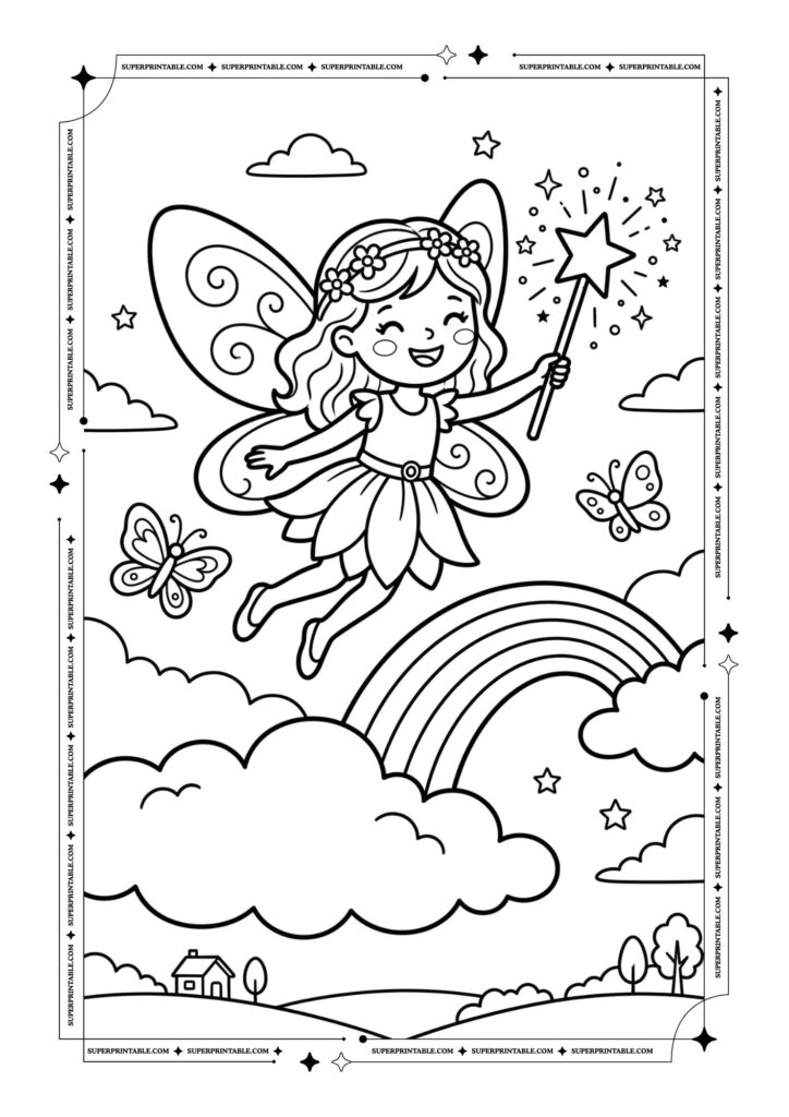 Magical Fairy Coloring Pages for Kids (Free PDF Printables)