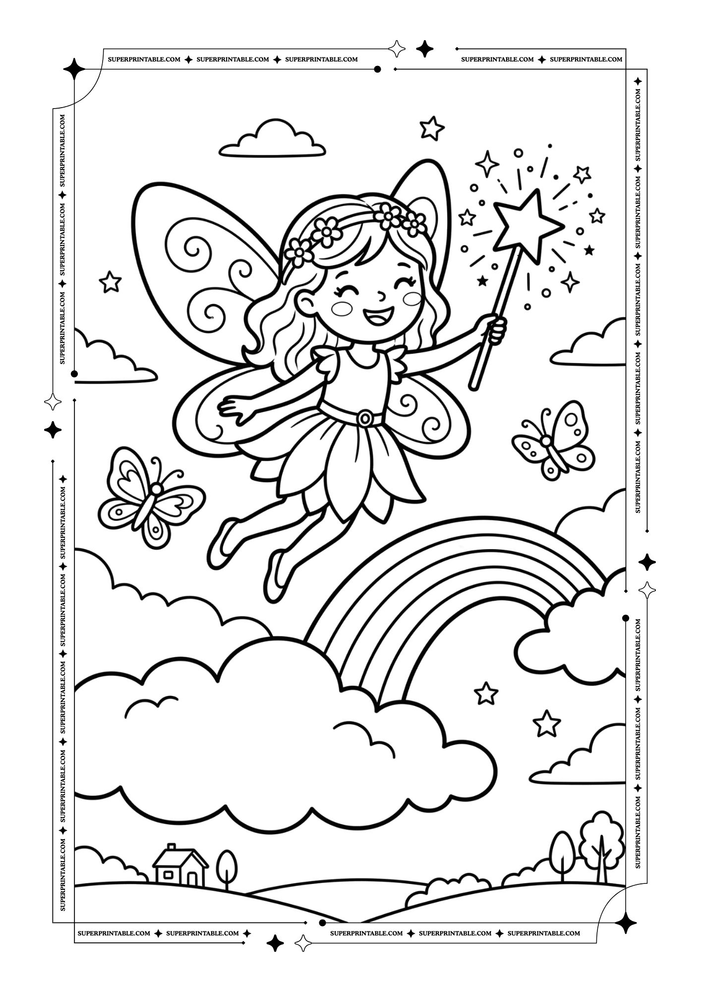 Magical Fairy Coloring Pages for Kids (Free PDF Printables)