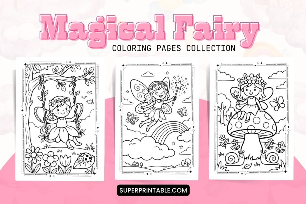 Magical Fairy Coloring Pages for Kids (Free PDF Printables)