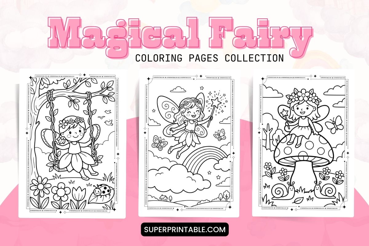 Magical Fairy Coloring Pages for Kids (Free PDF Printables)