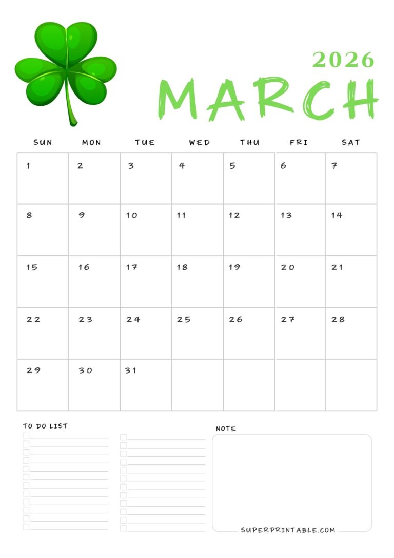 March 2026 Calendar and Planner (Free PDF Printables)