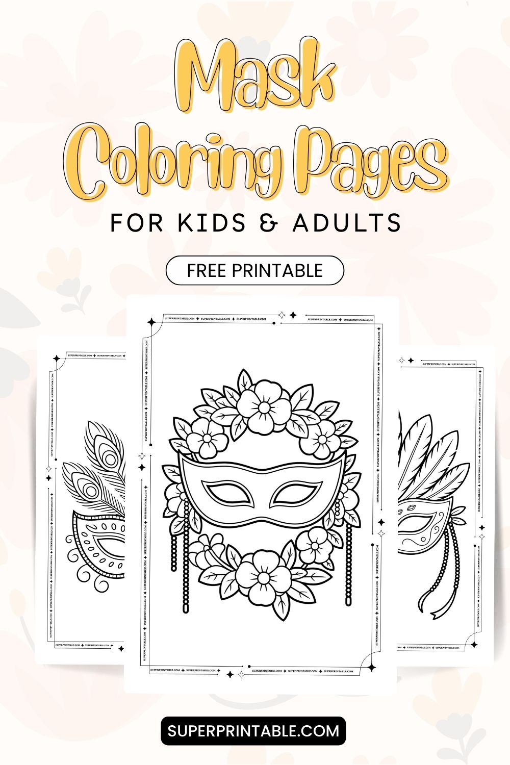Mask Coloring Pages (Free PDF Printables)