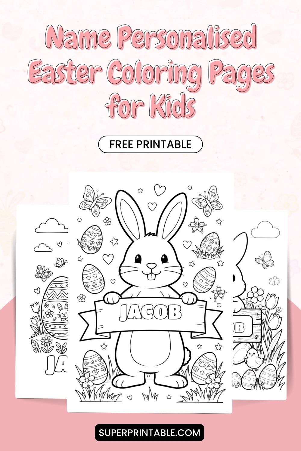 Free Easter Name Coloring Pages Generator - SuperPrintable