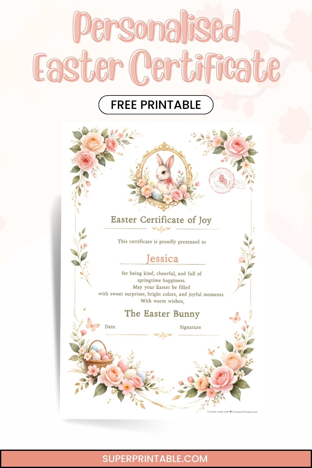 Personalised Easter Certificate - SuperPrintable