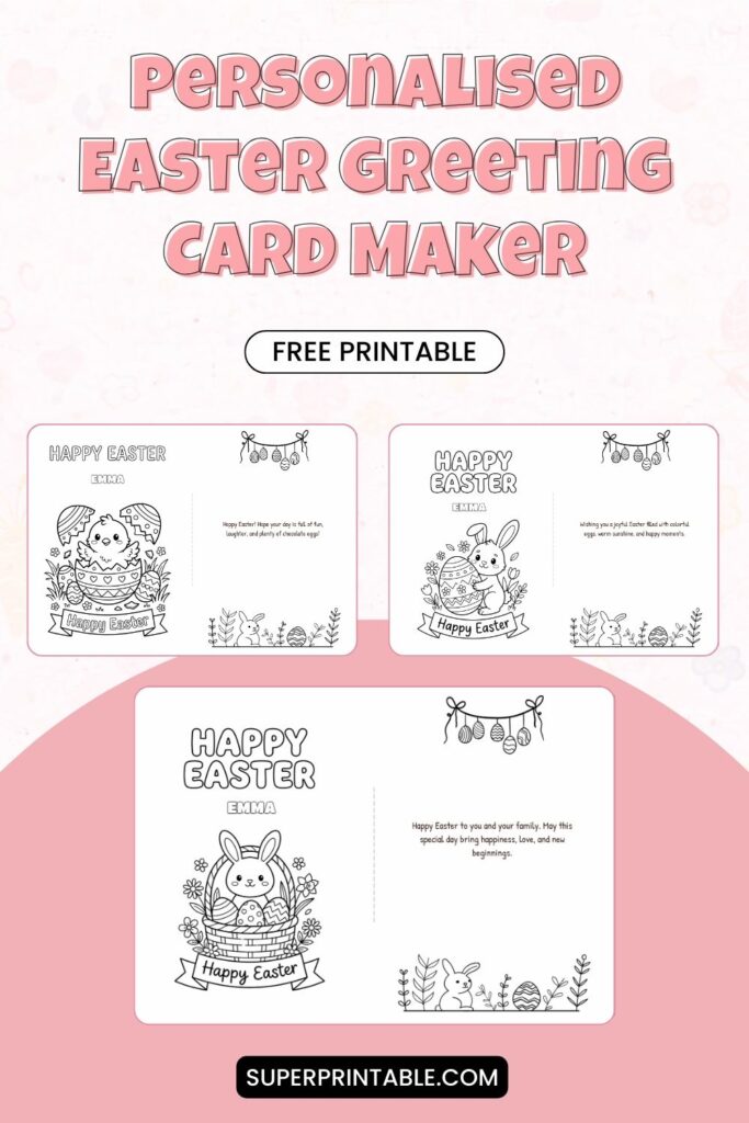 Free Personalised Easter Greeting Card Maker - SuperPrintable