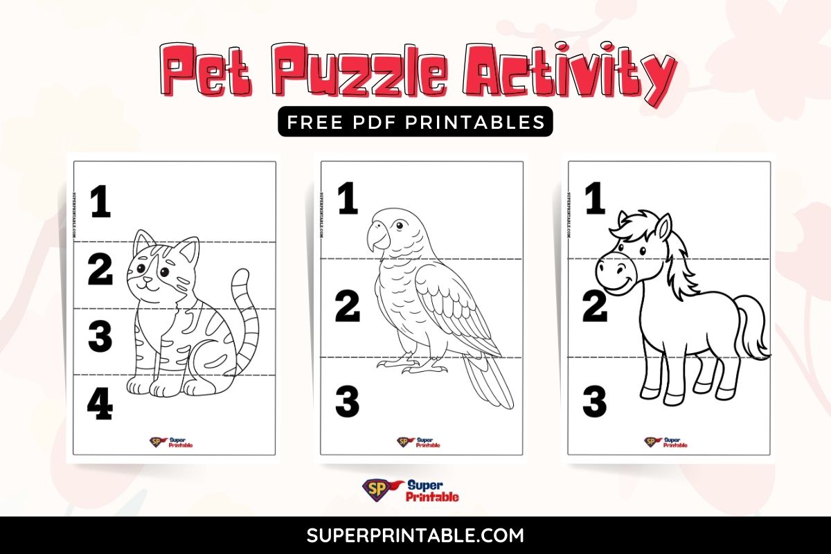 8 Pet Puzzle Activity (Free PDF Printables)