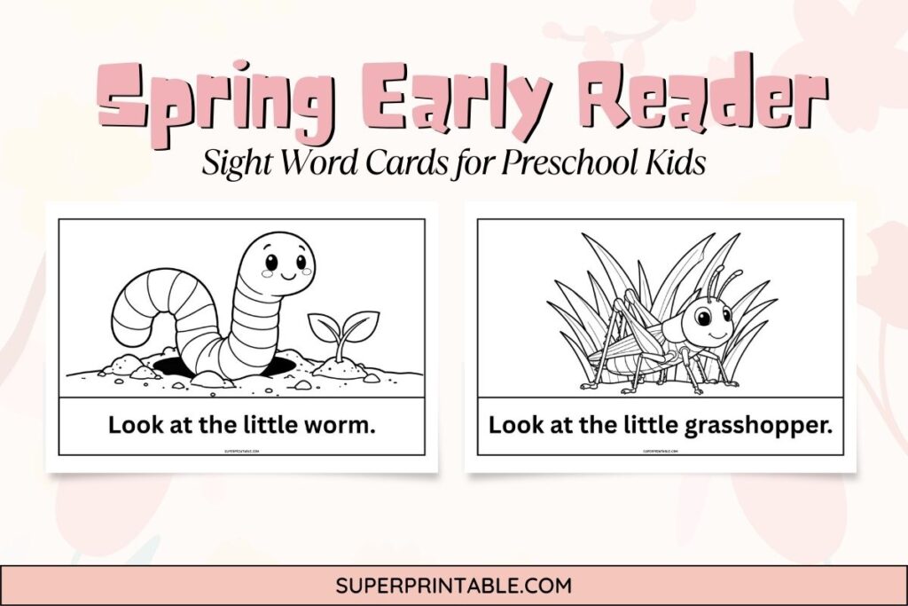 8+ Spring Early Reader Sight Word Cards for Preschool Kids