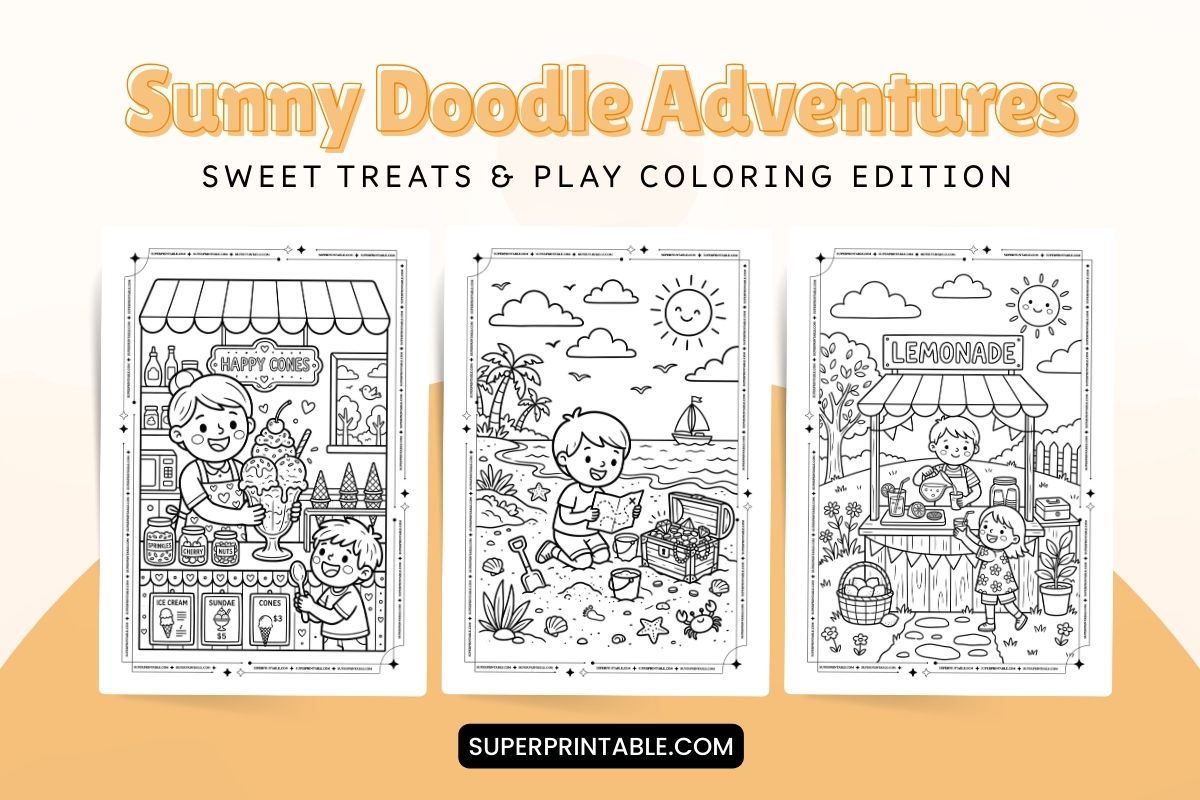 Sunny Doodle Adventures Sweet Treats & Play Coloring Pages