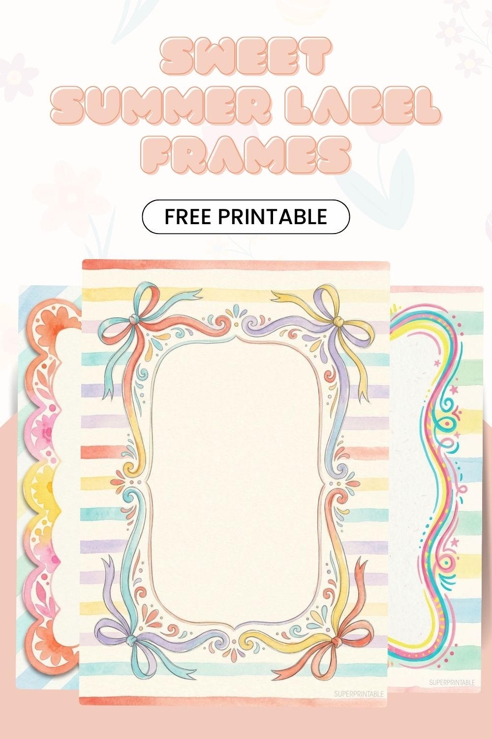 8 Sweet Summer Label Frames (Free PDF Printables)