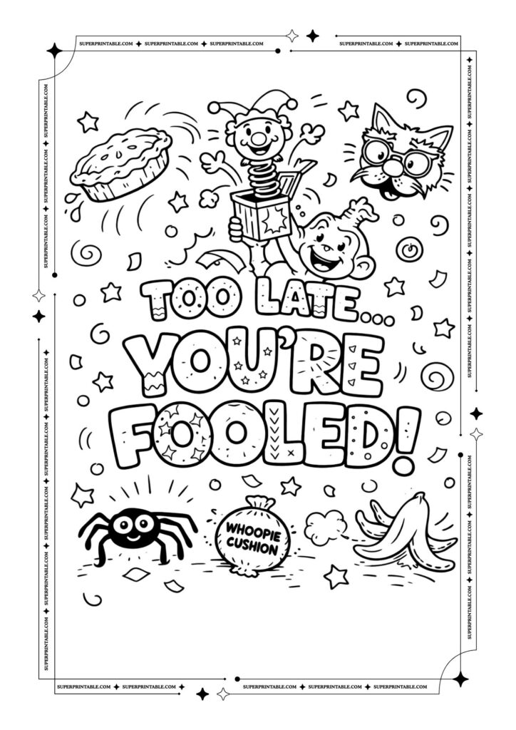 Viral April Fool's Day Coloring Pages (Free Printable PDF)