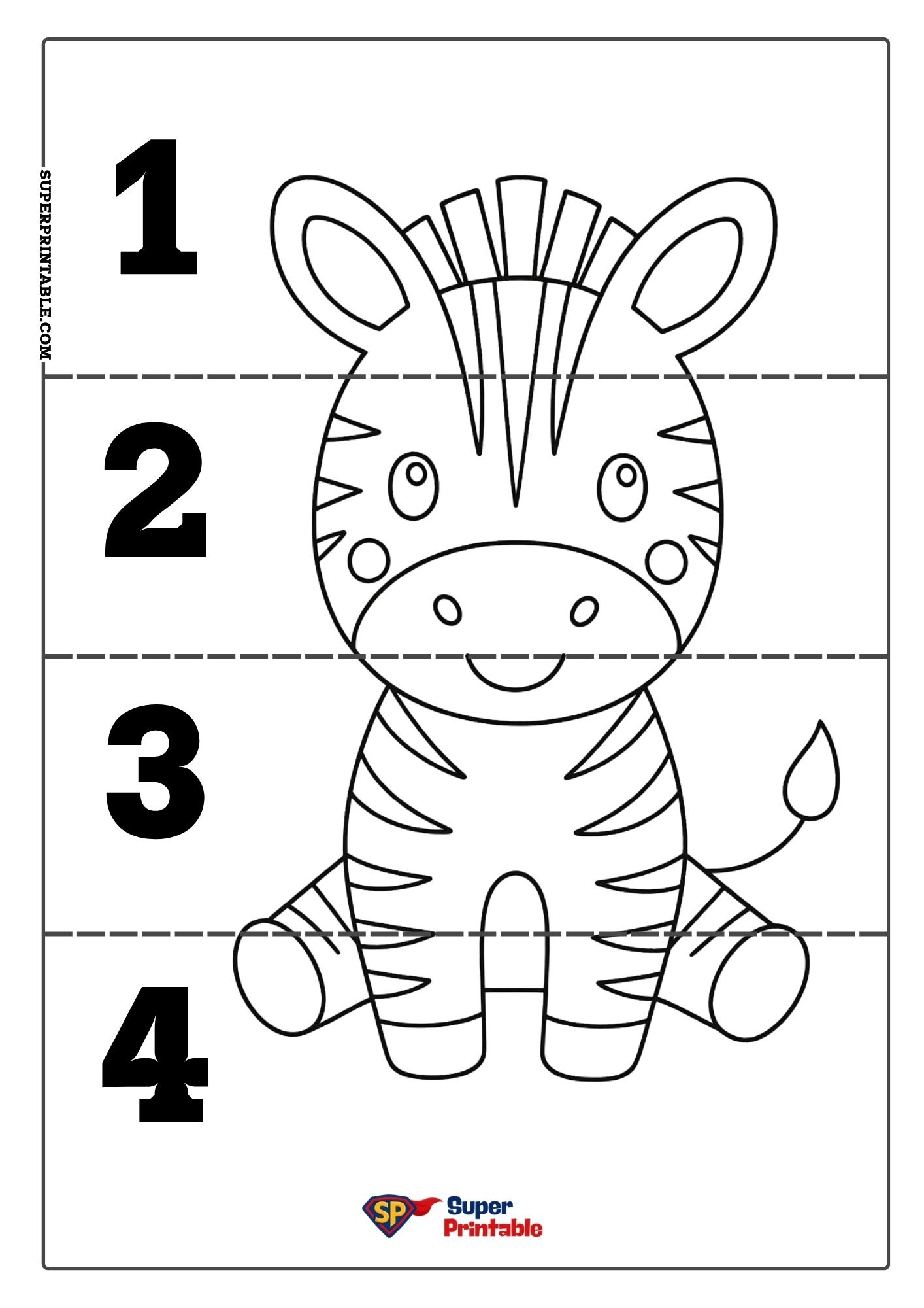 10 Zebra Puzzle Activity Pack (Free PDF Printables)