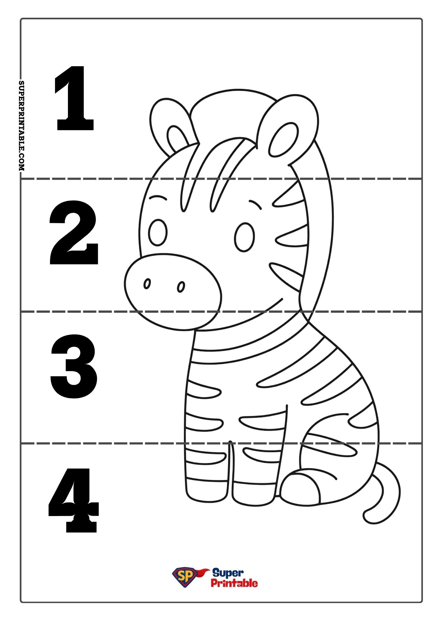 10 Zebra Puzzle Activity Pack (Free PDF Printables)