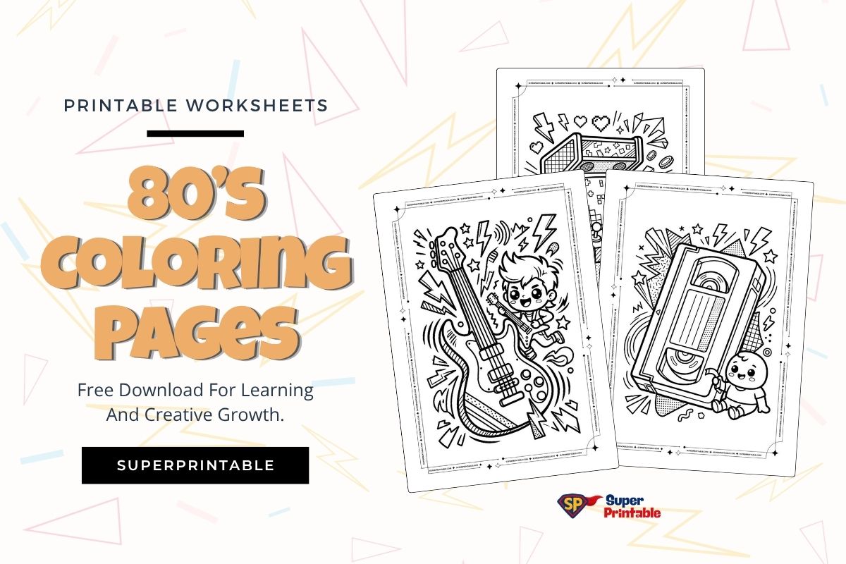 15+ 80’s Coloring Pages (Free PDF Printables)