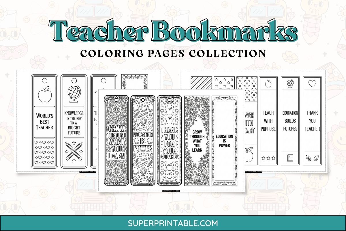 15+ Teacher Bookmarks Coloring Pages (Free PDF Printables)