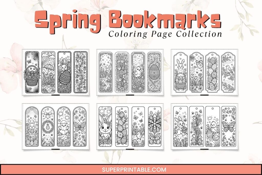 20+ Spring Bookmarks Coloring Pages (Free PDF Printables)