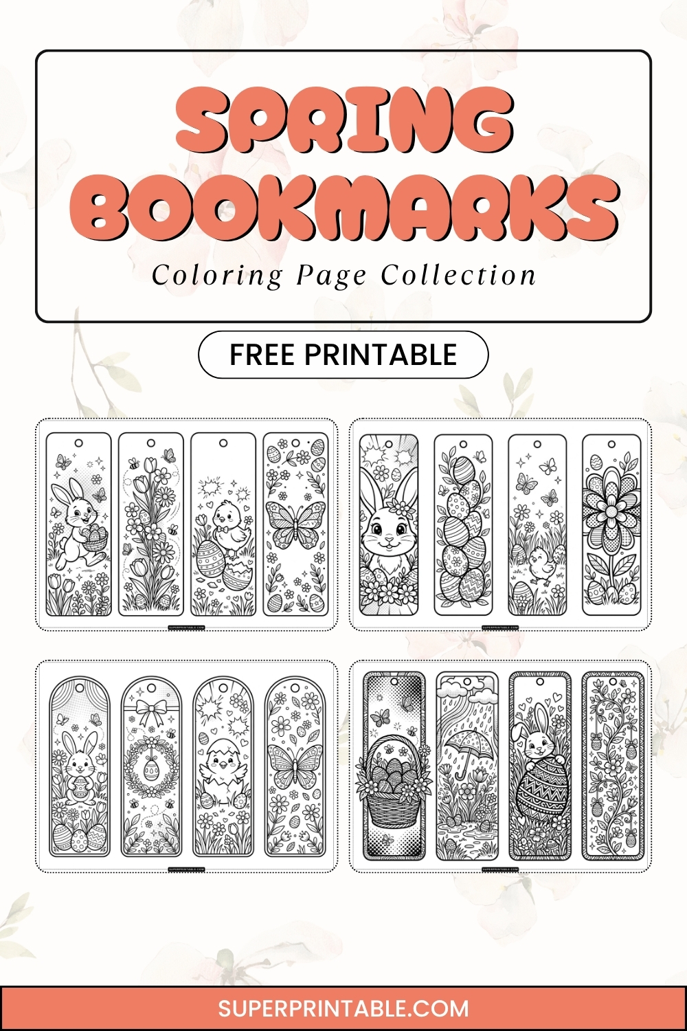 20+ Spring Bookmarks Coloring Pages (Free PDF Printables)