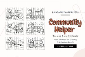 22+ Community Helper Cut and Color (Free PDF Printables)