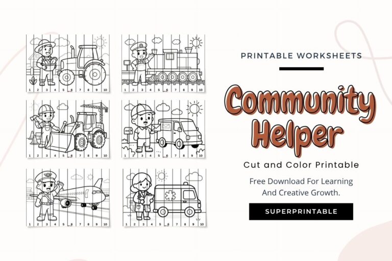 22+ Community Helper Cut and Color (Free PDF Printables)