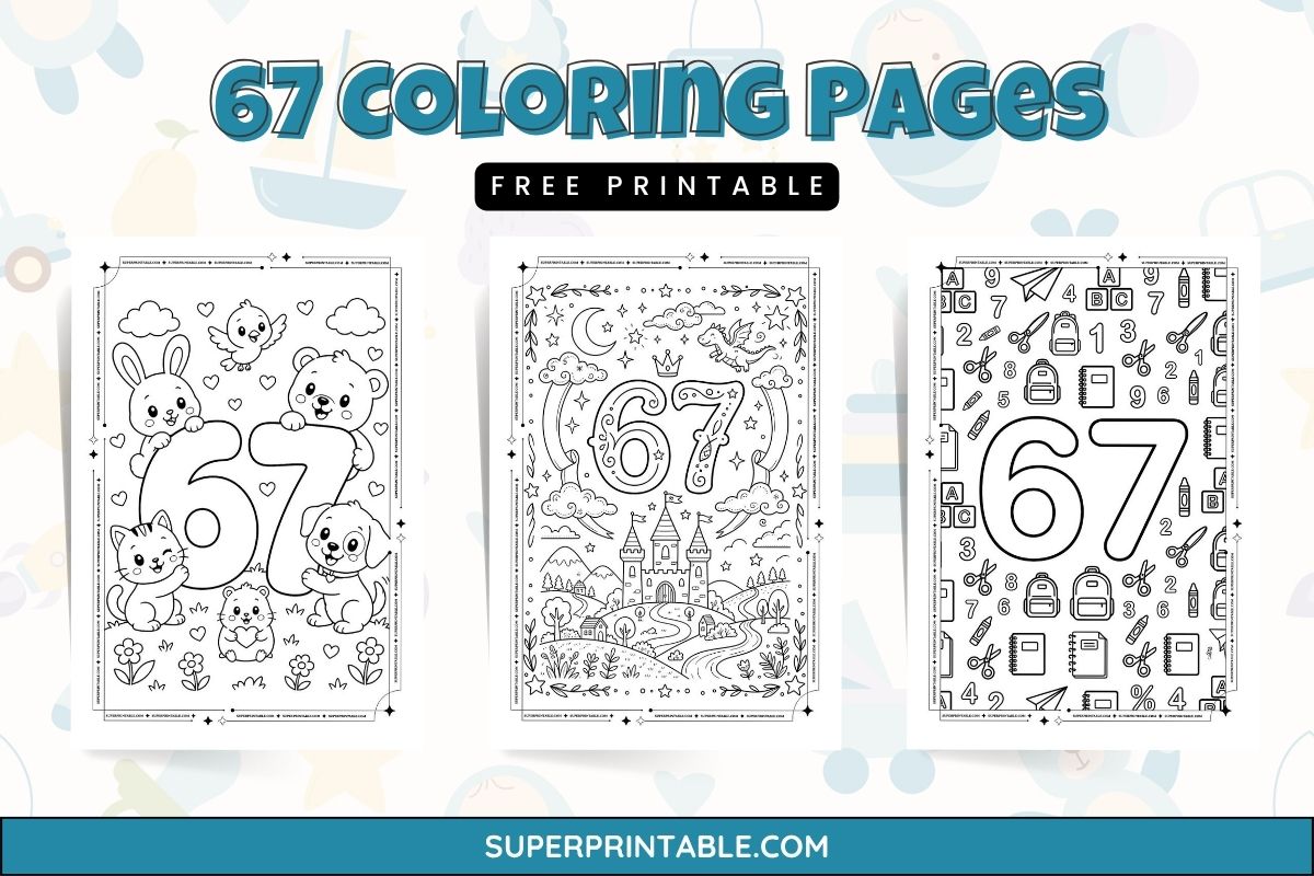 67 Coloring Pages (Free PDF Printables)