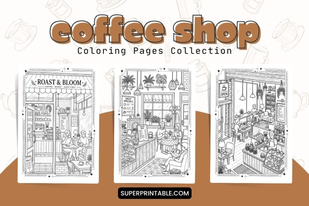 30 Coffee Shop Coloring Pages (Free PDF Printables)