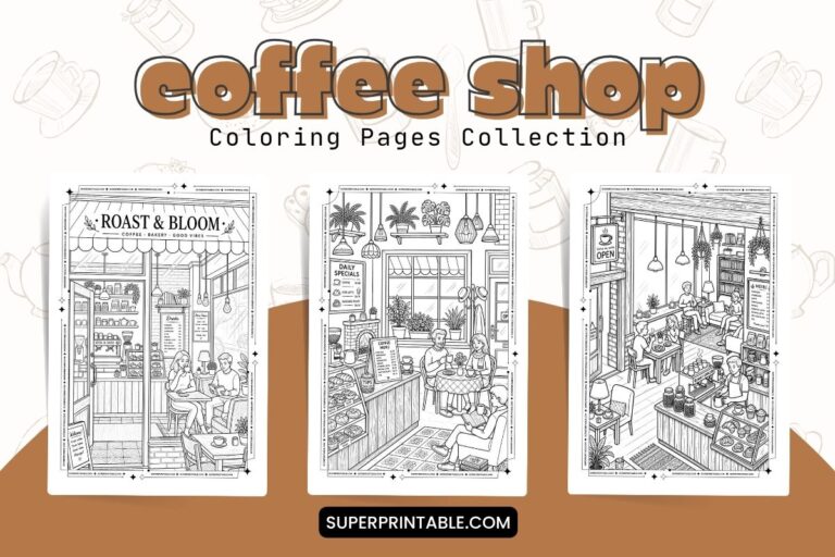 30 Coffee Shop Coloring Pages (Free PDF Printables)