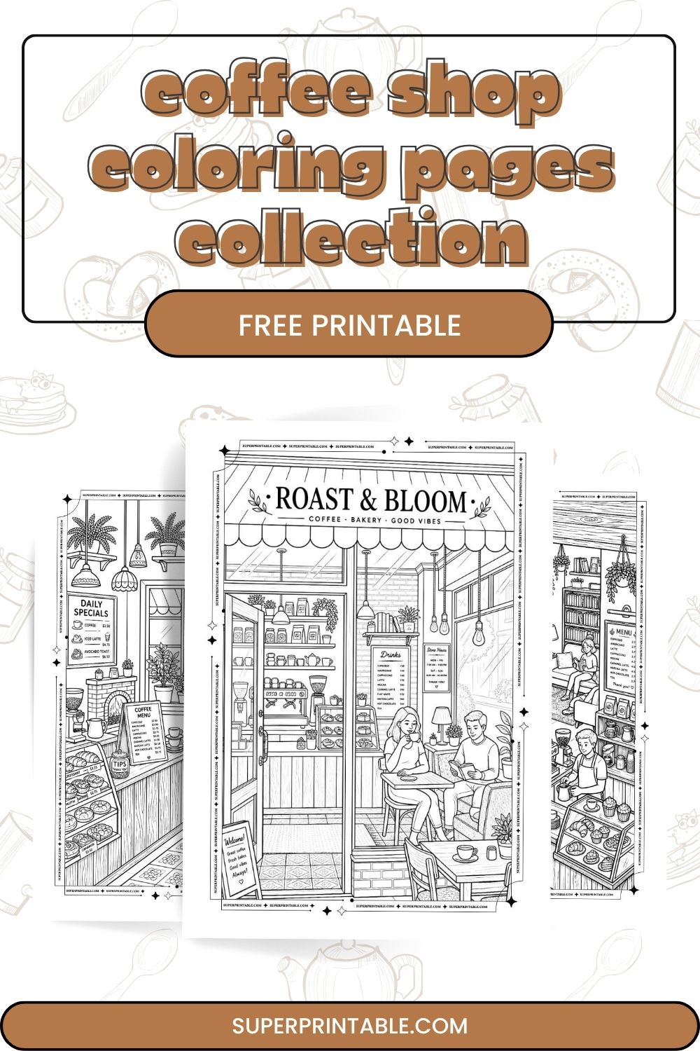 30 Coffee Shop Coloring Pages (Free PDF Printables)