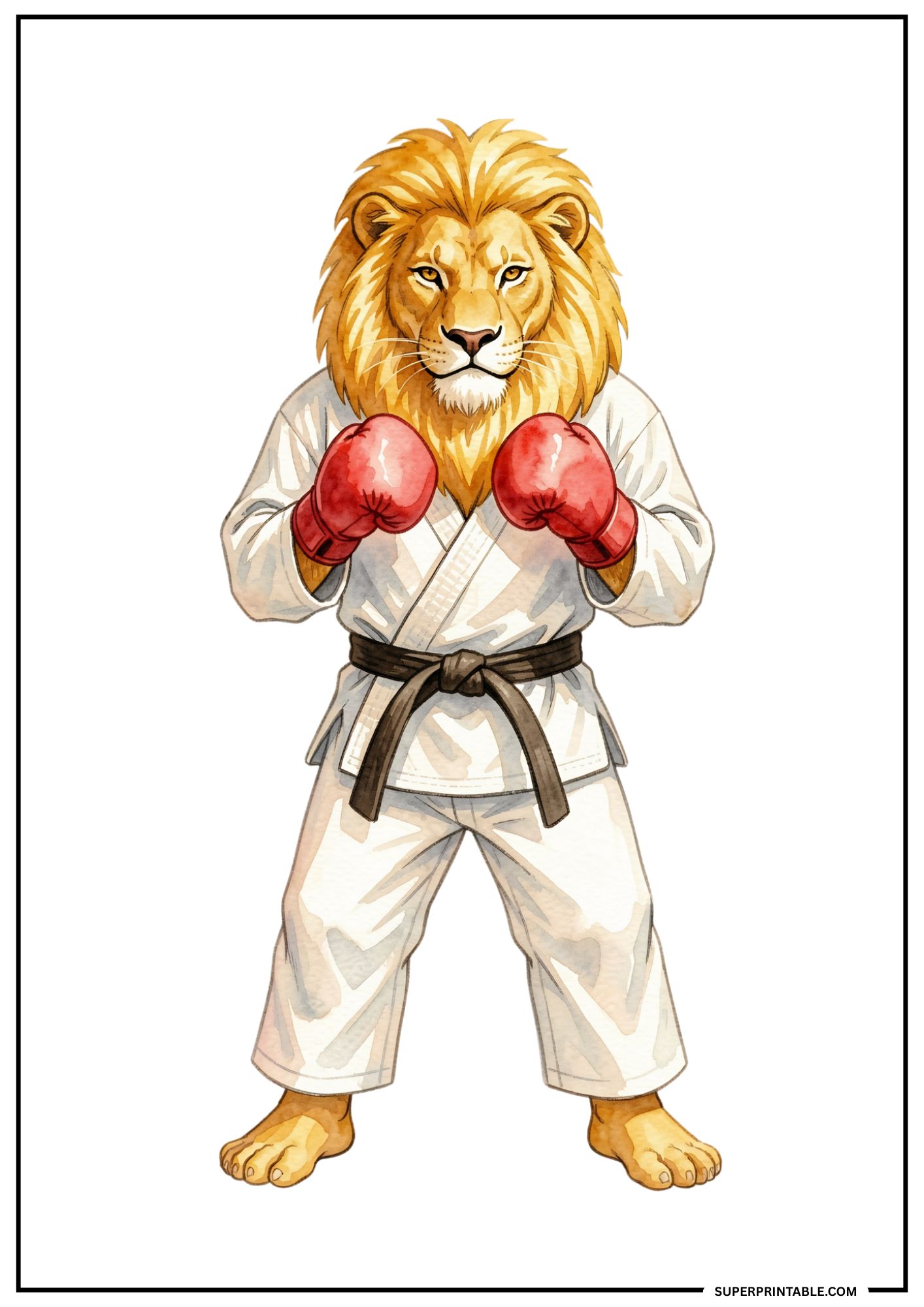 30 Martial Arts Animals Digital Illustrations (Free PDF Printables)